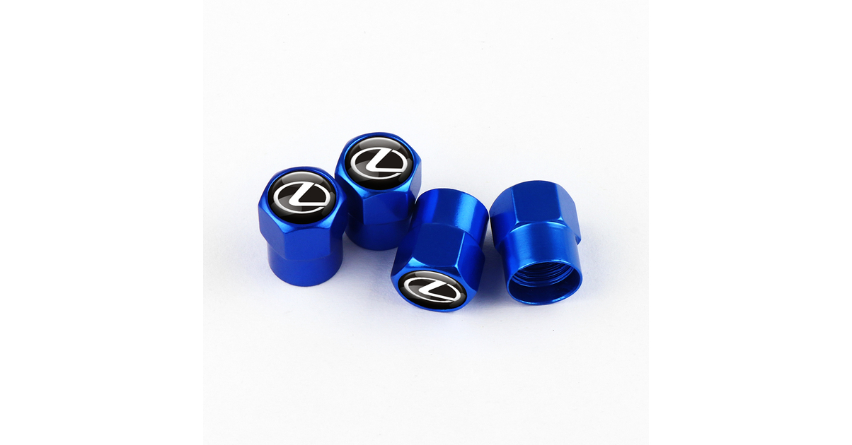 BLUE TIRE VALVE STEM CAPS FOR LEXUS